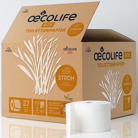 oecolife Toilettenpapier Box BAMBUS, 3-lagig, 27 Rollen á 250 Blatt ...
