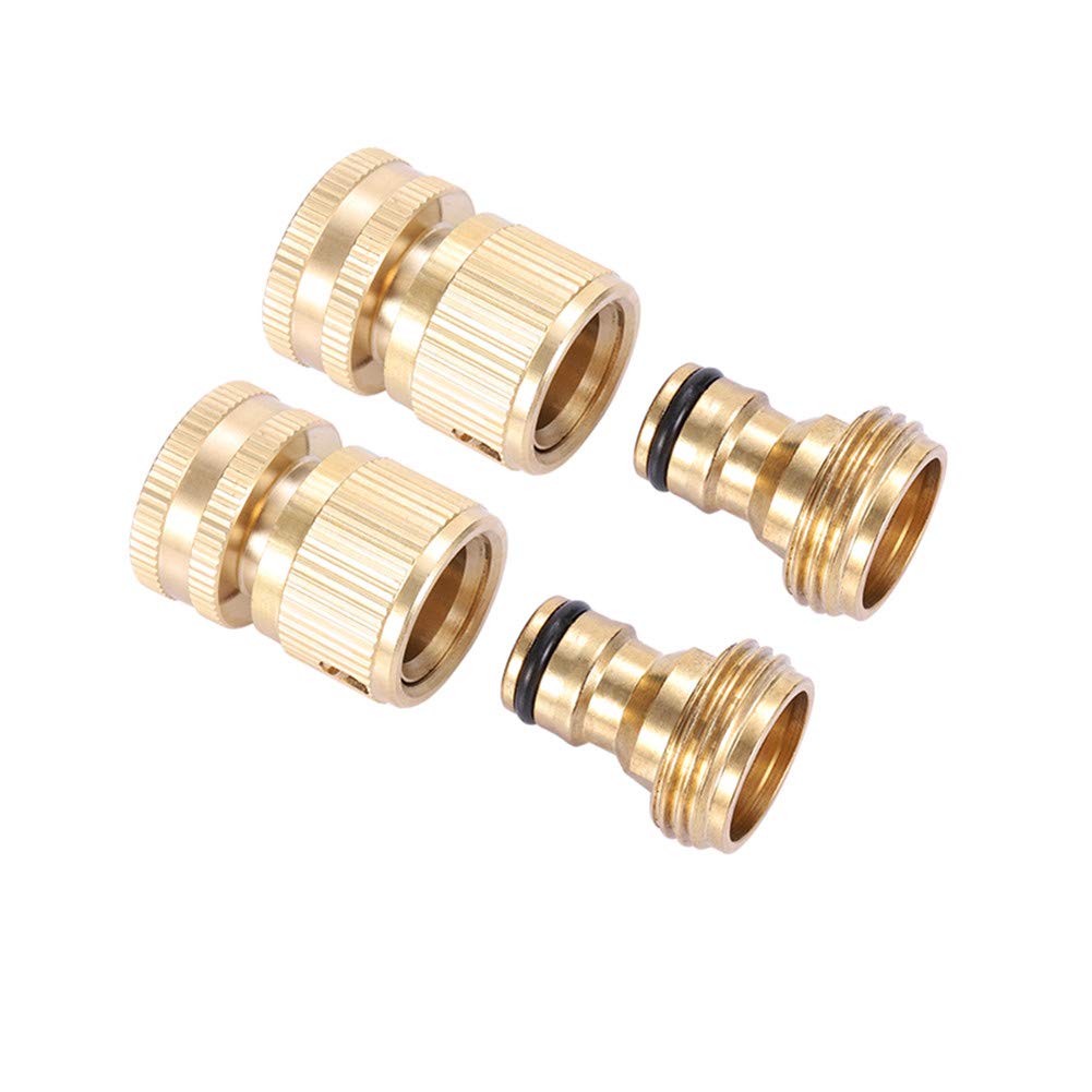 Amazon.com : Brass Garden Hose Quick Connector Brass Quick Hose End ...