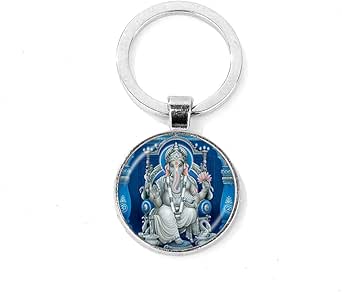 Vintage Ganesha Buddha Elephant Keychain Ganapati Vinayaka God Key ...