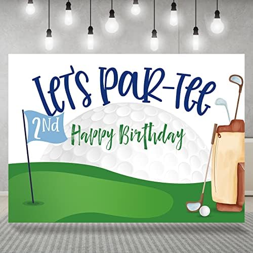 Amazon.com : LYLYCTY 7x5ft Golf Birthday Backdrop, Let's Par-Tee, Golf ...