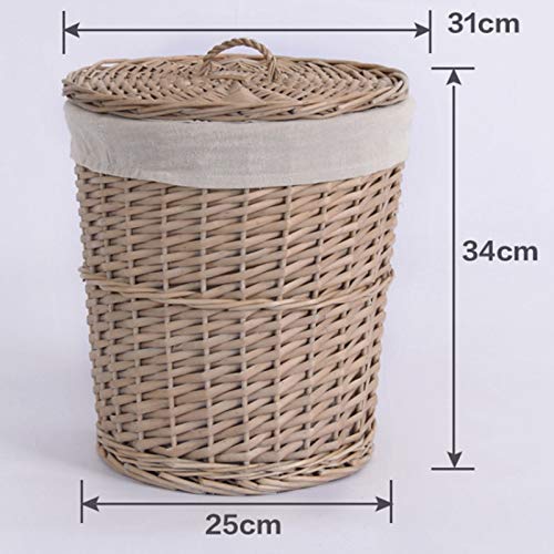 Pestelle Large Wicker Weave Storage Basket with Lid Dirty Clothes Toy ...