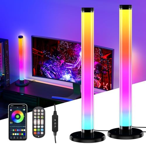 TONGLIN Smart LED Light Bars, 2Pack 42cm 360° Upgrade RGB, Ambient ...