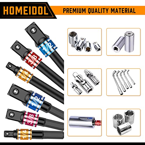 Snapklik.com : Impact Grade Socket Adapter Set, 3& 6 Drill Socket ...