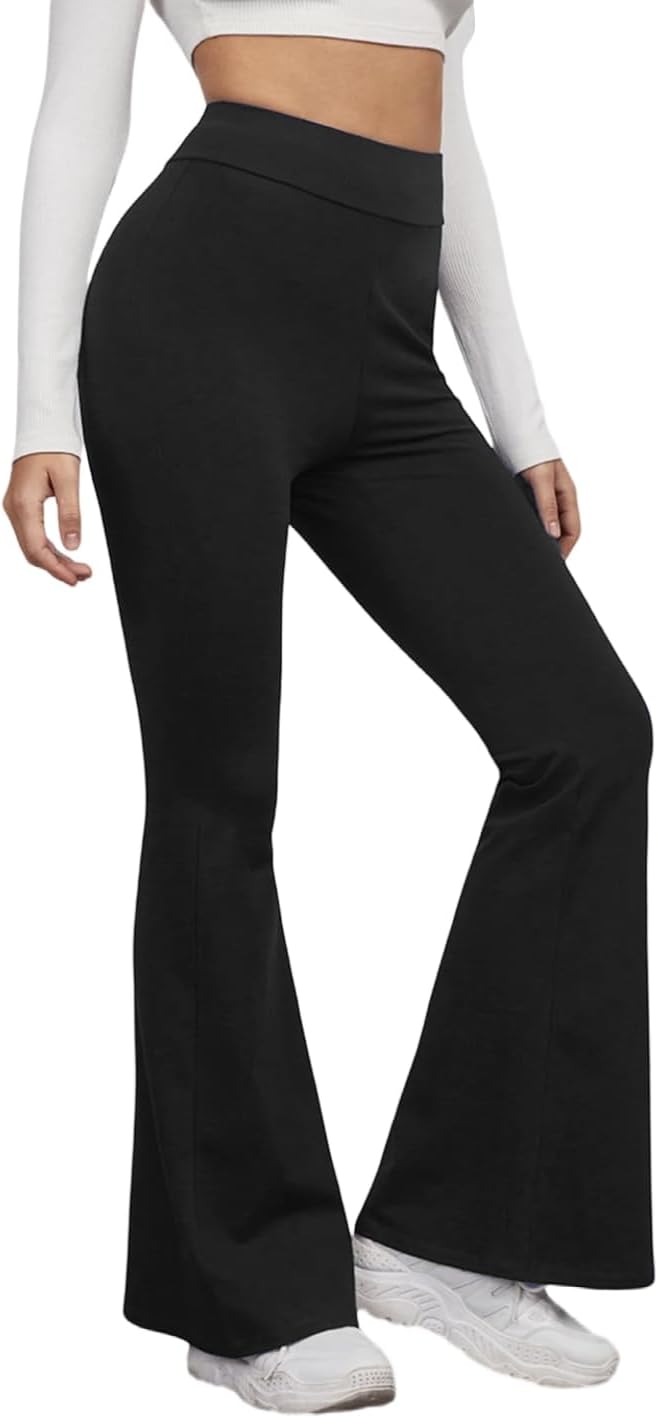 Amazon.com: Bell Bottom Leggings - Size Large - Flare Bottom Pants ...