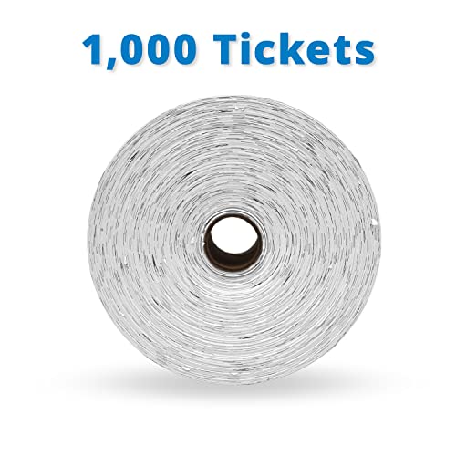 Snapklik.com : INDIANA TICKET CO 1,000 White Raffle Tickets Double Roll ...