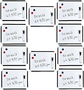 SKYTE 10 Pack A4 Dry Wipe Magnetic Whiteboards with Marker Pen & Eraser ...