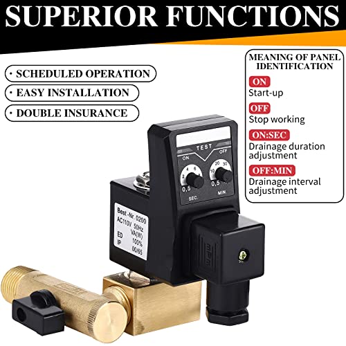 Electronic Drain Valve and Tank Drain Valve Assembly Kit with Braided ...