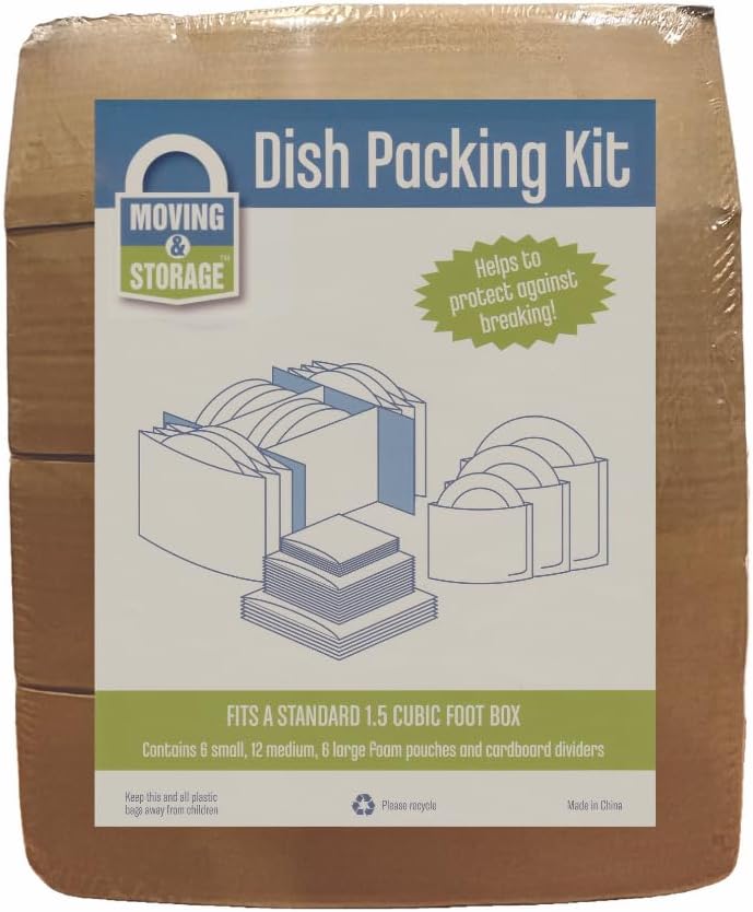 Moving & Storage Deluxe Dish Packing Kit (3 Sizes) - Superior Strength ...
