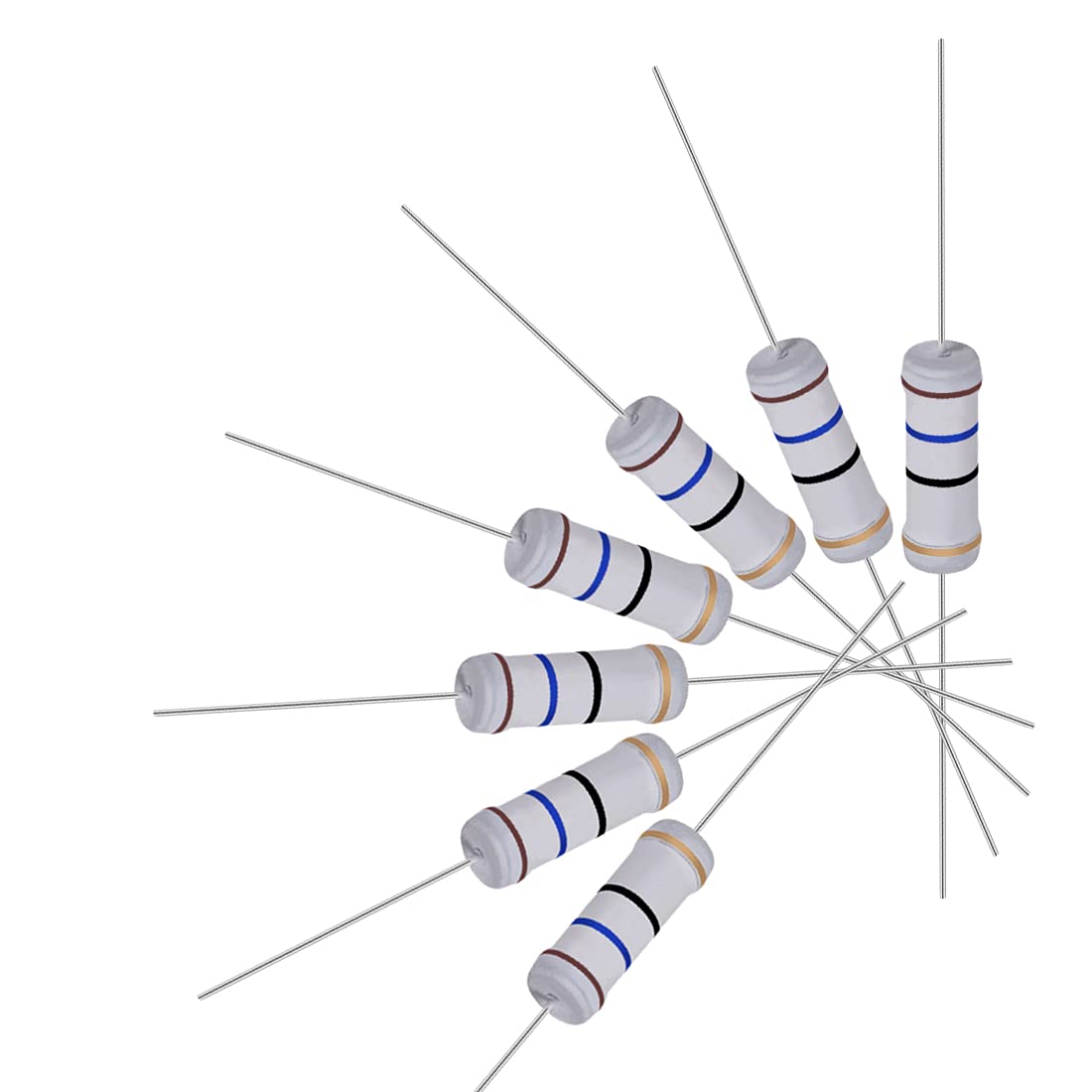 Amazon.com: uxcell 20Pcs 16 Ohm Resistor, 3W 5% Tolerance Metal Oxide ...