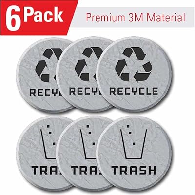 Buy 6 Pack Recycle Logo and Trash can Sticker to Organize Your Trash ...