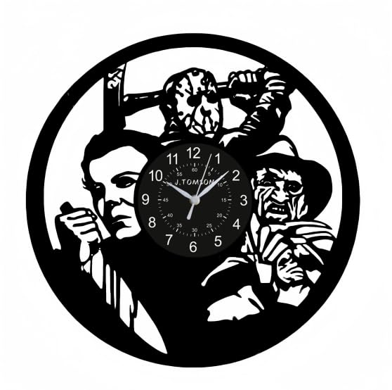 Amazon.com: Horror Movie Character Wall Clock, 12 Inch Diameter, Black ...