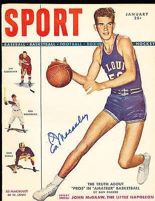 1949 January Ed Macauley St. Louis Newsstand Sport Magazine SIGNED ...