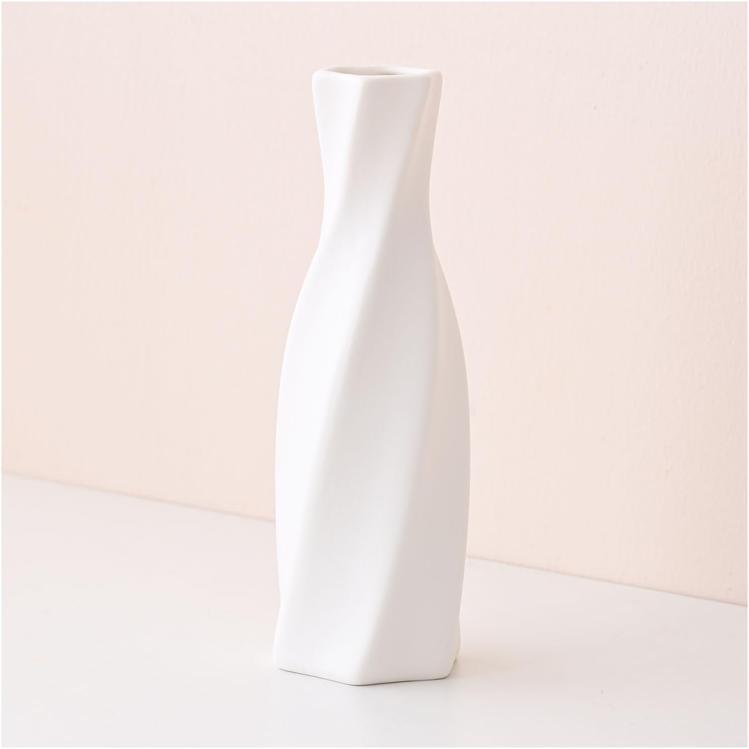 Amazon.com: HOMOKUS 10 Inch Tall White Ceramic Vase Set of 2, Flower ...