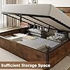 Amazon.com: AMERLIFE King Size Lift Up Storage Bed Frame, Wooden Platform Bed Frame with Lifting ...