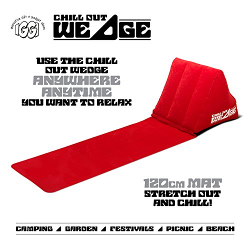 IGGI Garden Chill Out Wedge inflatable lounger back rest, Red | Garden ...