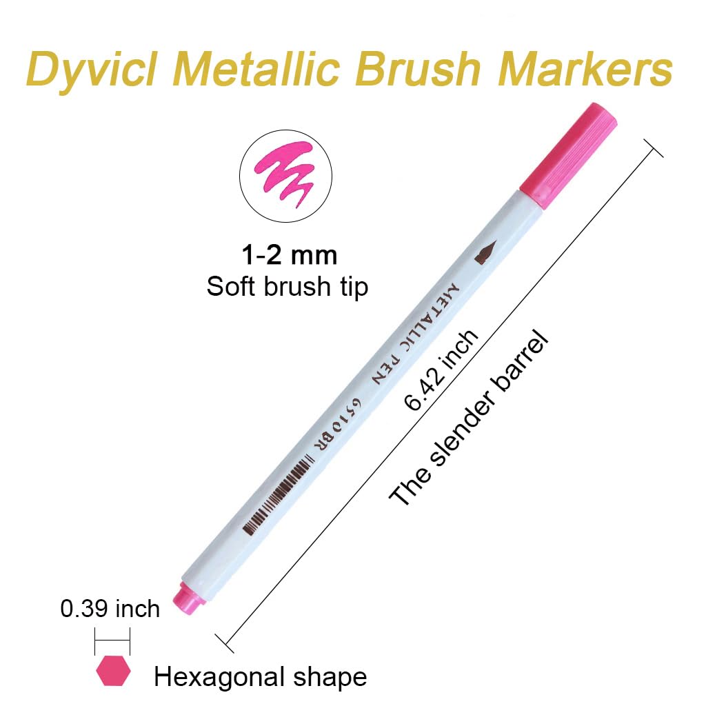 Snapklik.com : Metallic Brush Markers, 15 Colors Metallic Brush Pens ...