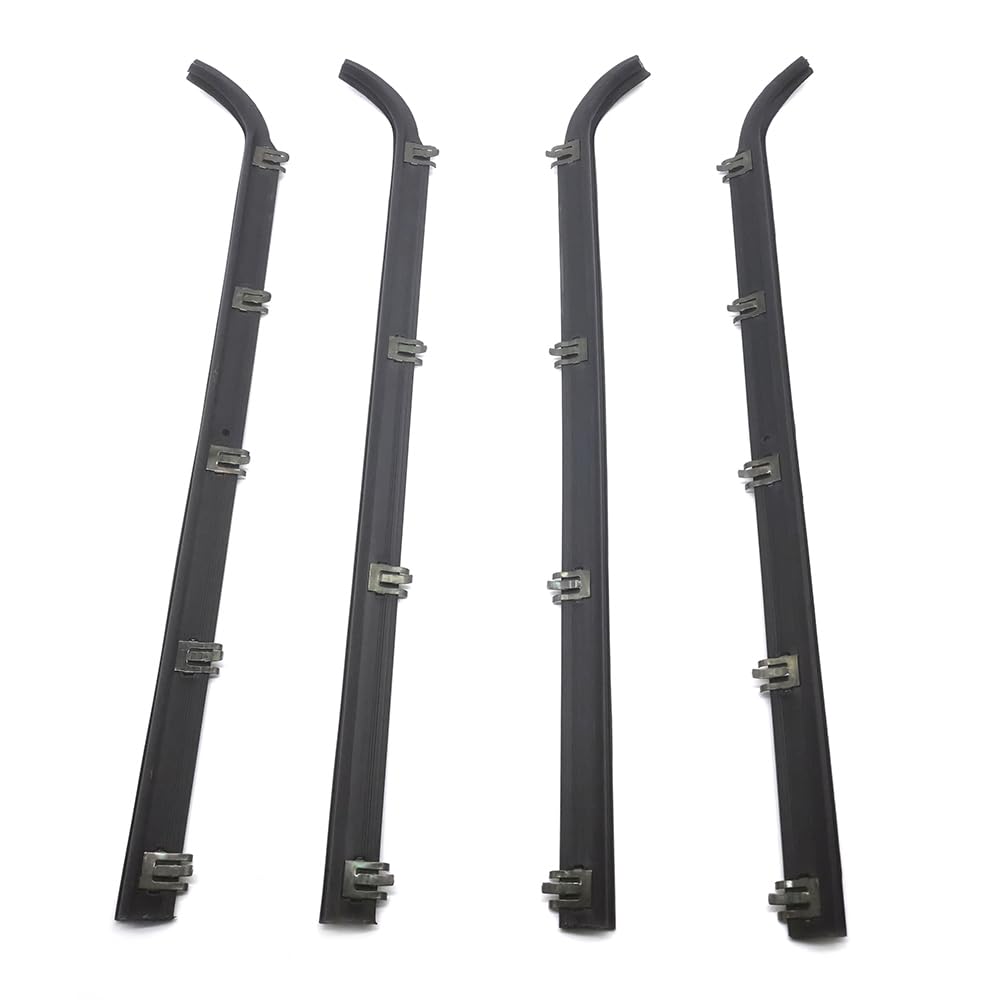 Front Inner & Outer Car Window Sweep Felt Trim Seal Black Weatherstrip ...
