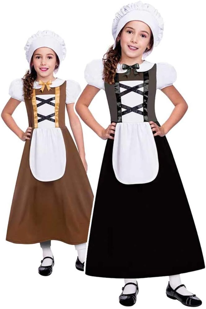 amscan Childs Girls Tudor Maid World Book Day Week Fancy Dress Costume ...
