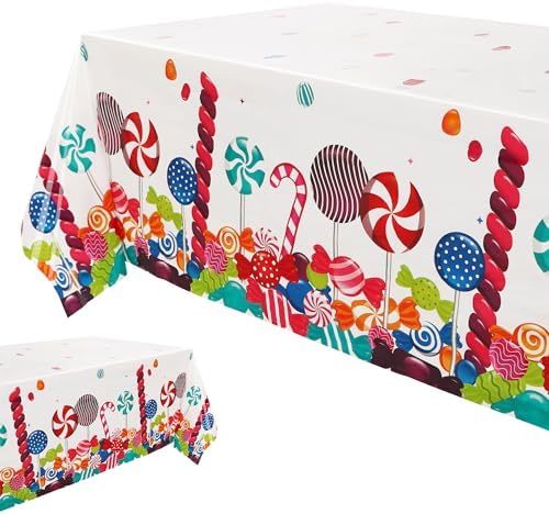 Amazon.com: Tatuo 3 Pcs Sweet Candyland Tablecloth Candyland Party ...