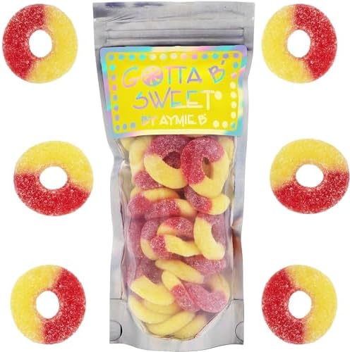 Amazon.com : Gotta B Sweet Peach Rings - 10 Ounce Resealable Bag ...
