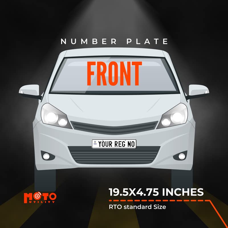 Moto Utility Car Single Number Plate - Aluminium Die Pressed, Radium ...