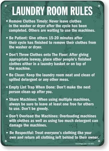 Amazon.com: SmartSign Vintage 'Laundry Room Rules - Remove Clothes, Be ...