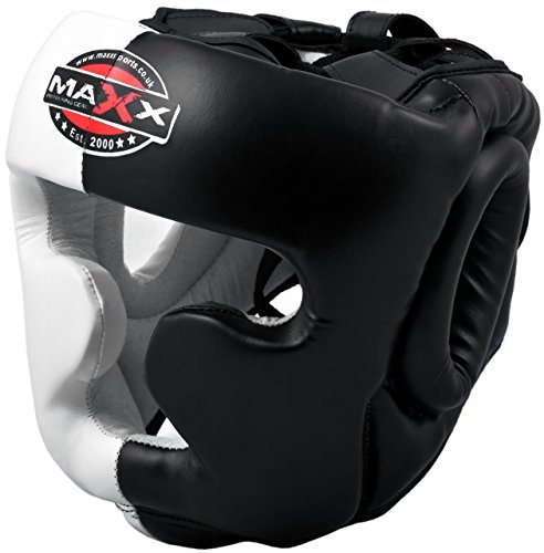Maxx Headguard MMA Training Boxing Leather Head Guard for Ear, Cheeks ...