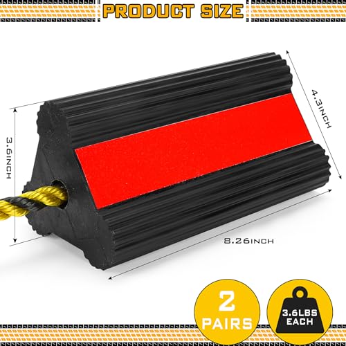 Snapklik.com : Datanly 2 Pair Heavy Duty Rubber Wheel Chock Blocks ...