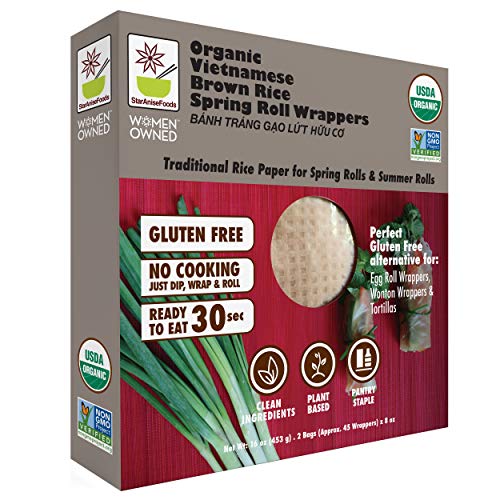 Star Anise Foods Rice Paper, Rice Spring Roll Wrappers, Gluten Free Egg ...