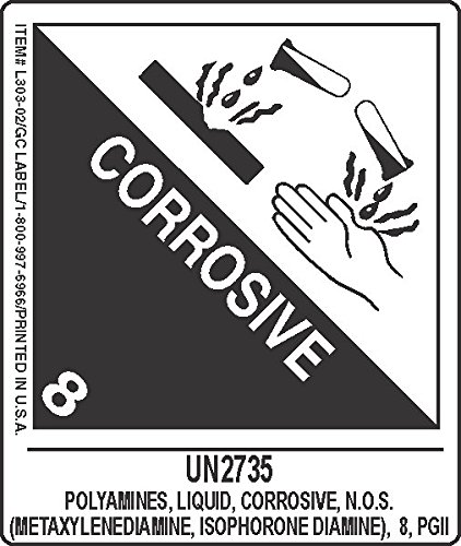GC Labels-L303P3384, UN2735 Polyamines, Liquid, Corrosive, N.O.S ...