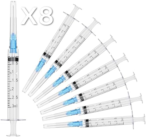 Amazon.com: 8 Pack 3ml/CC Syringes with Needle - 23 Gauge 1 Inch ...