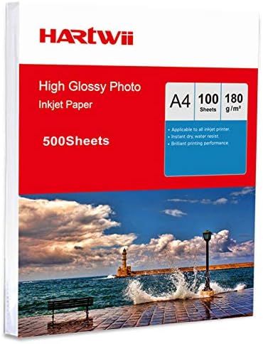 Amaprint 100 Sheets Photo Paper A4 Glossy 180gsm for Inkjet Printers ...