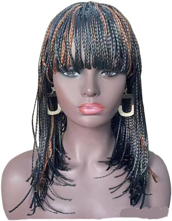 Amazon.com : Czrleaty Box Braid Wig Synthetic Short Bob Wig Box Braided ...