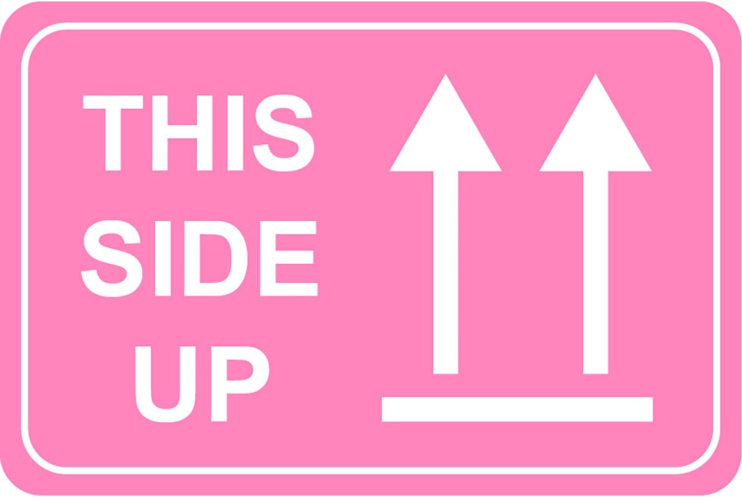 Amazon.com : 2"x3" 200 PCS Pink This Side Up Labels Stickers Shipping ...