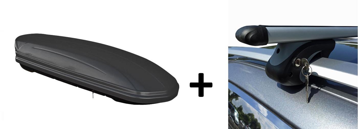Buy VDP Skibox Matt Black MAA460 M Large Roof Box for Ski Roof Box 460 ...