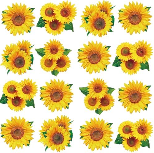 Amazon.com: 32 Pieces Sunflower Print Cutouts Yellow White Sunflower ...