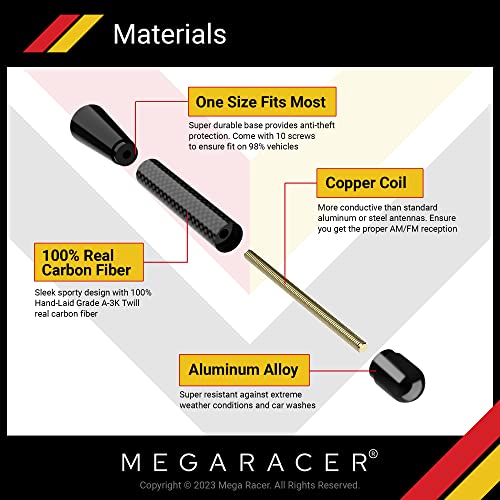 Snapklik.com : Universal Car Antenna Replacement, Carbon Fiber Antenna ...