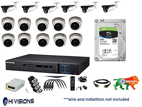 16 CH DVR Setup + 2MP 16 Camera + 2 TB Haard Disk Combo Full HD ...