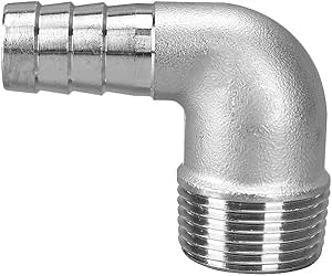 Amazon.com: Beduan Stainless Steel Elbow 1/2" Hose Barb x 1/2" Male NPT Home Brew Pipe Fitting ...
