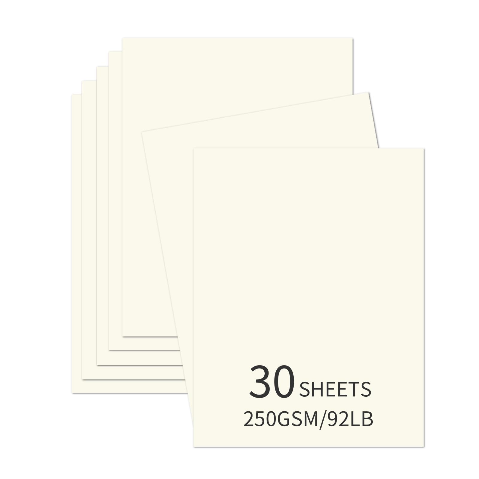 Amazon.com : 30 Sheets Cream Cardstock 8.5'' x 11'', 250gsm/92lb ...