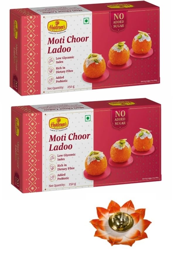 Haldiram's Nagpur Sugar Free Motichoor Laddu (250 gm) Pack of 2 with ...