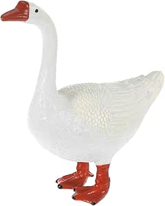 Toddmomy Garden Goose Statue: Plastic White Desk Goose Decor Figurine ...