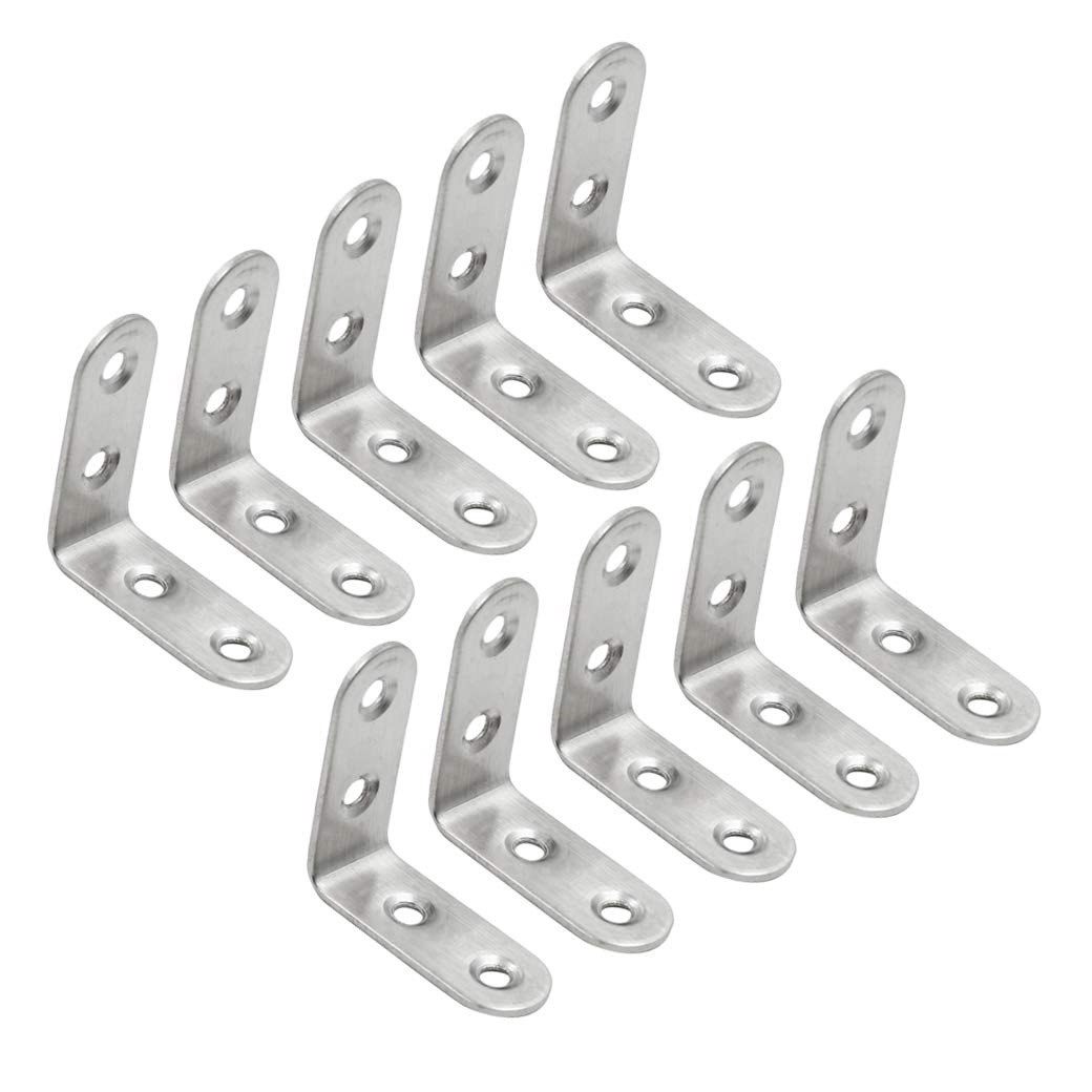 Touhia 50pcs 40x40mm Stainless Steel Corner Braces L Shaped Right ...