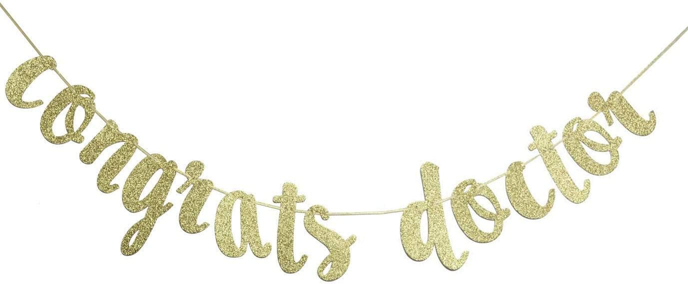 Amazon.com: Congrats PHD Banner Gold Glitter, 2023 PHD Graduation Party ...