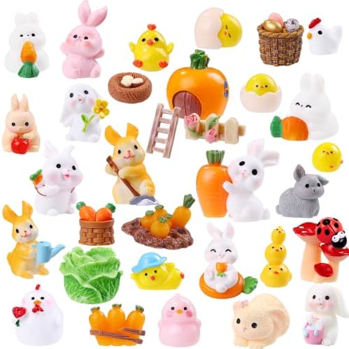 Amazon.com: wybcfp 50 Pieces Mini Bunny and Carrot Decoration ...