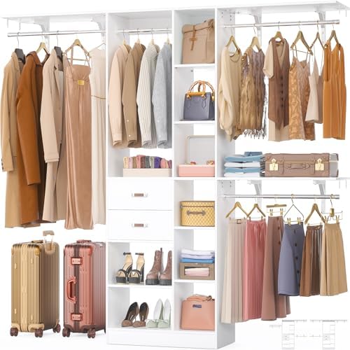 Amazon.com: Easy Track PH45-WH Dual Tower Closet Storage Wall Mounted ...