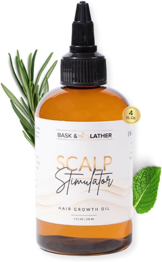 Amazon.com: Bask & Lather Scalp Stimulator Hair Growth Treatment, Cold ...