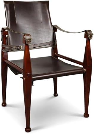 Amazon.com: Authentic Models Bridle Leather Campaign Chair : Home & Kitchen