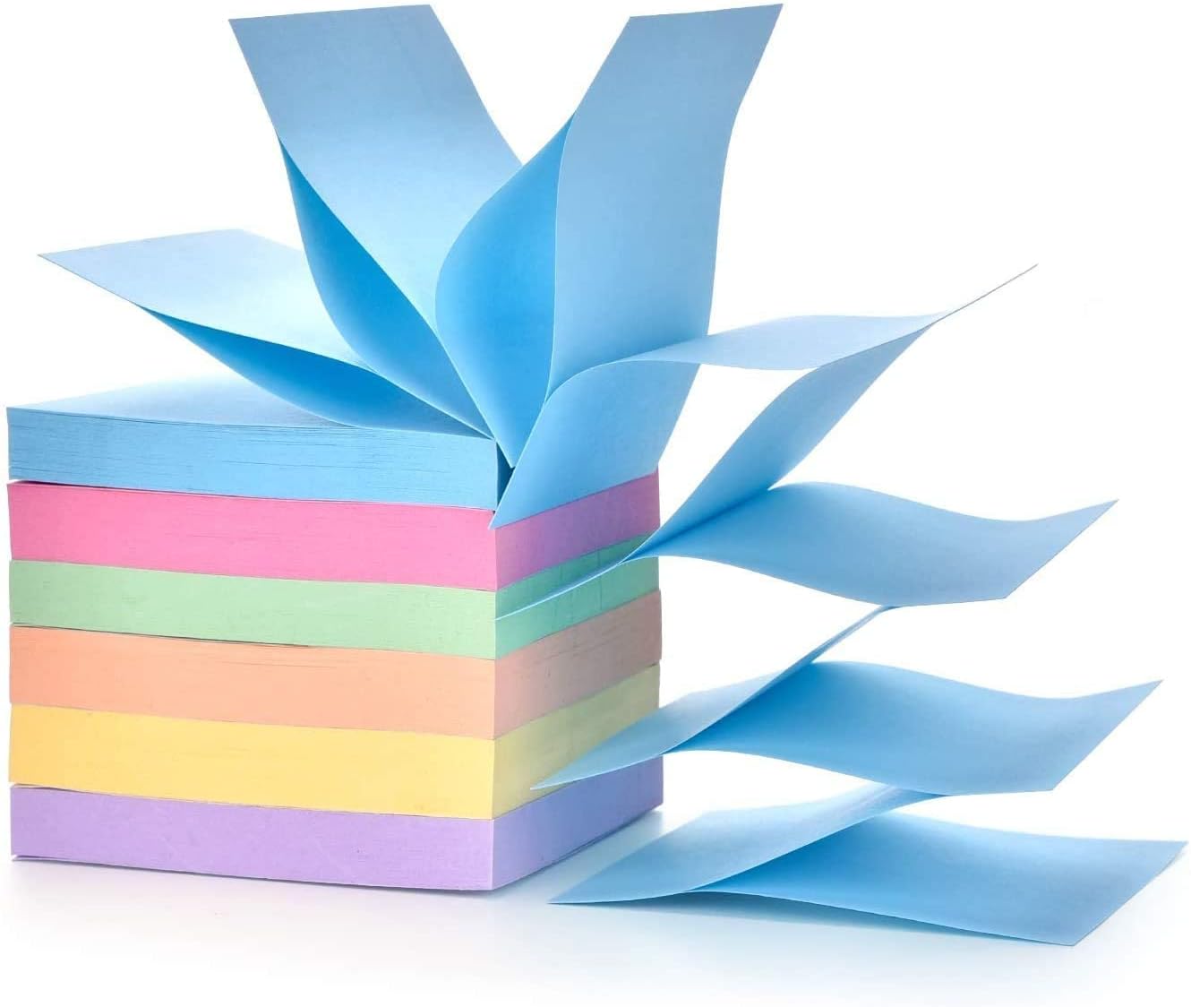 Amazon.com : 6 Pads Light Color Pop Up Sticky Notes 3x3 inch Refills ...