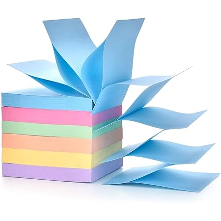 Amazon.com : 6 Pads Light Color Pop Up Sticky Notes 3x3 inch Refills ...